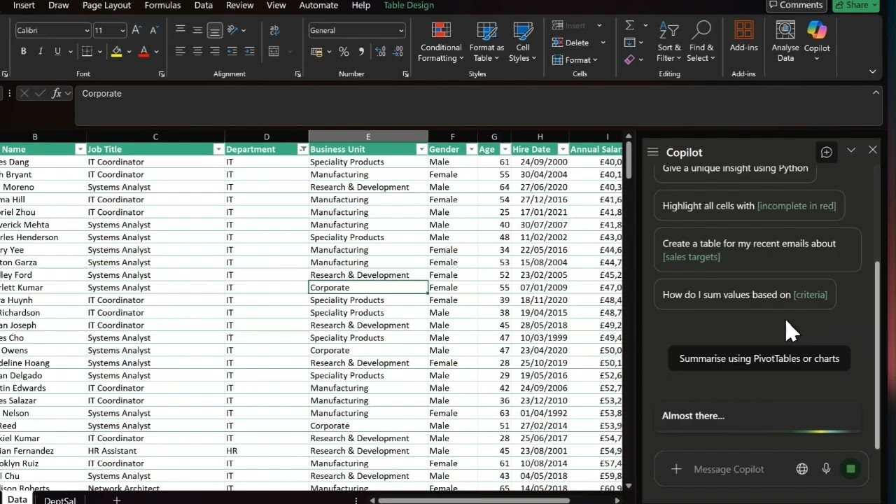 Tech Tip: Boost Your Productivity with Microsoft Copilot in Excel - Cosurica